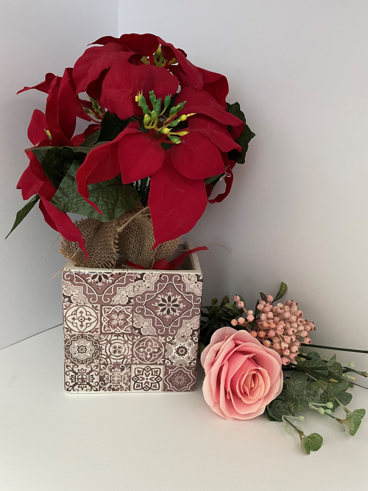 Gifts & Office on Charlotte. Faux Mosaic Tile Square Planter Brown